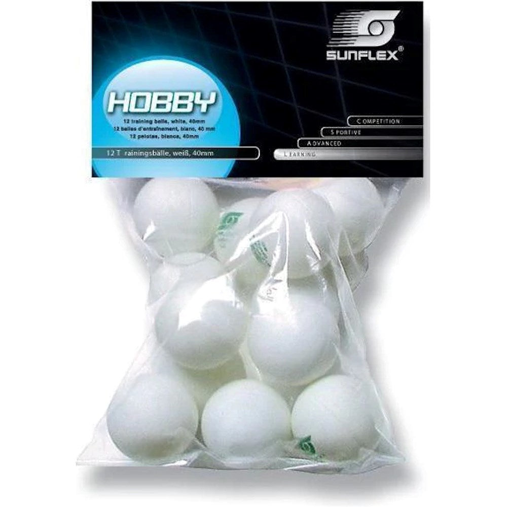 Sunflex Hobby Table Tennis Balls Pack 12 – Edsports NZ